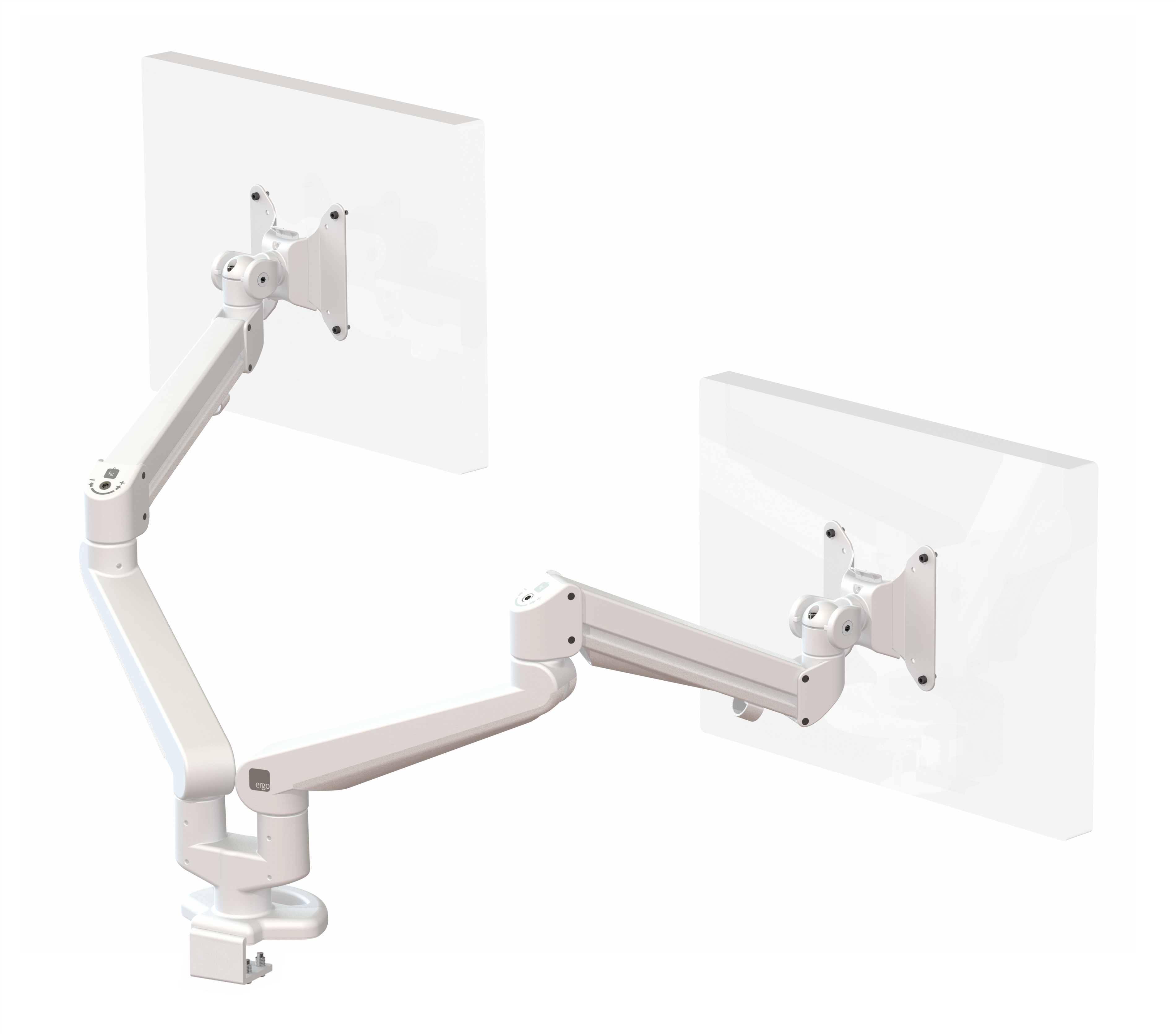 Ergo Ltd | Ascend Dual Beam Gas Arm with baby-c fixing - White